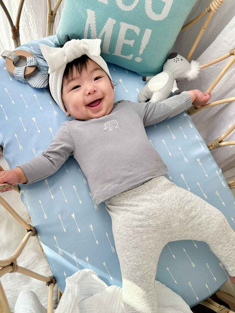 Sleepy Silk | Silk Lounger Cover / Silk Bassinet Sheet Set - Blue Arrows